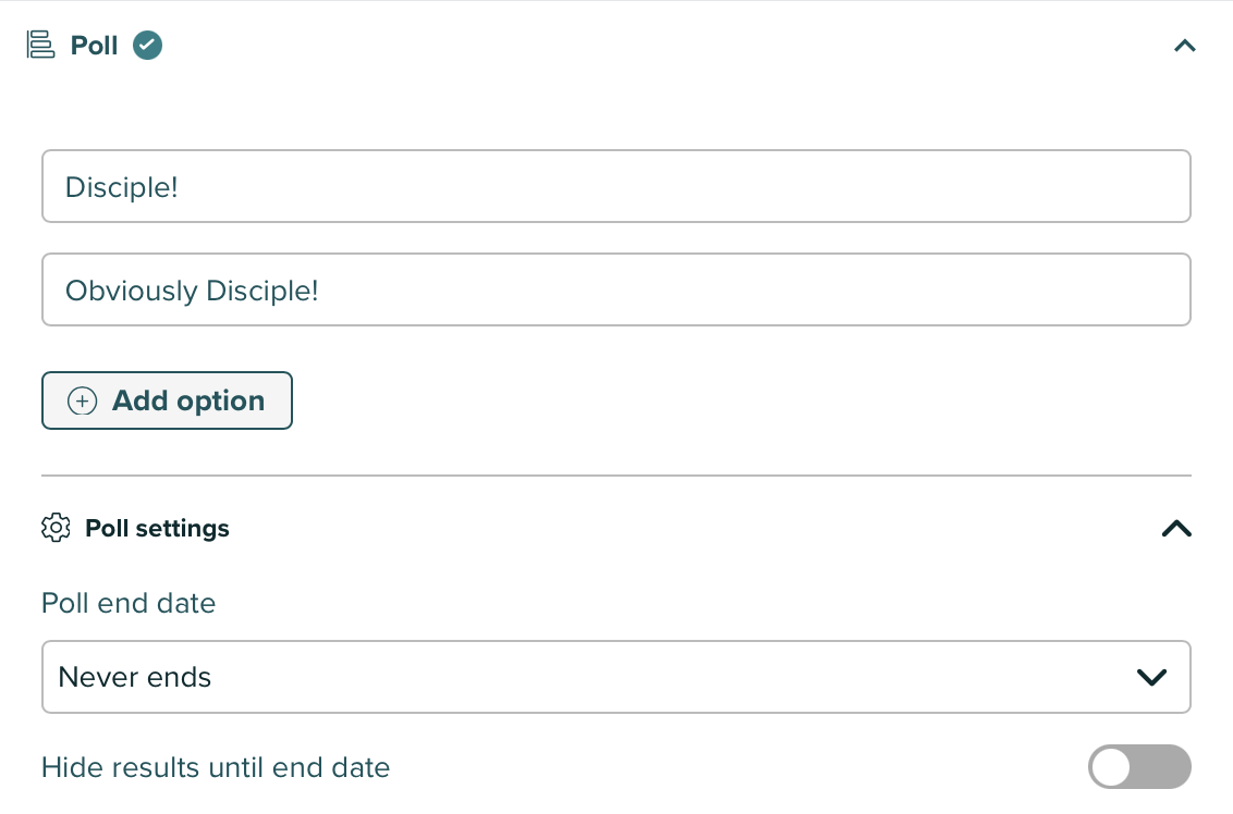 How To Create a Poll – Disciple