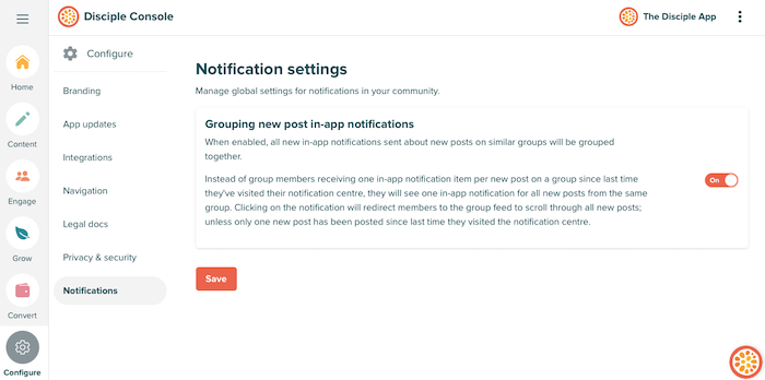 In-App Notifications – Disciple